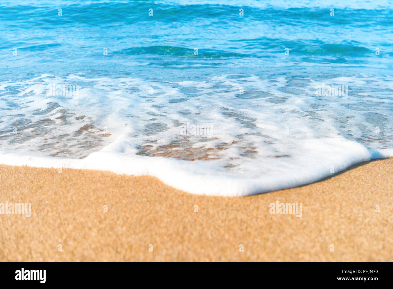 Tropical beach with sand and sea Stock Photo - Alamy