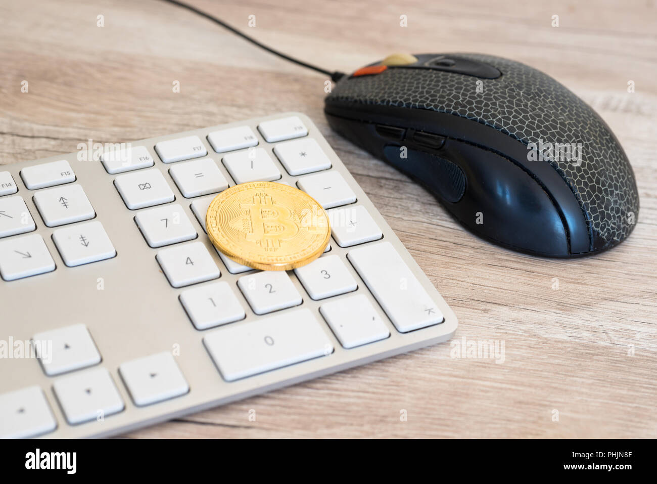 Bitcoin sign on keyboard hi-res stock photography and images - Alamy