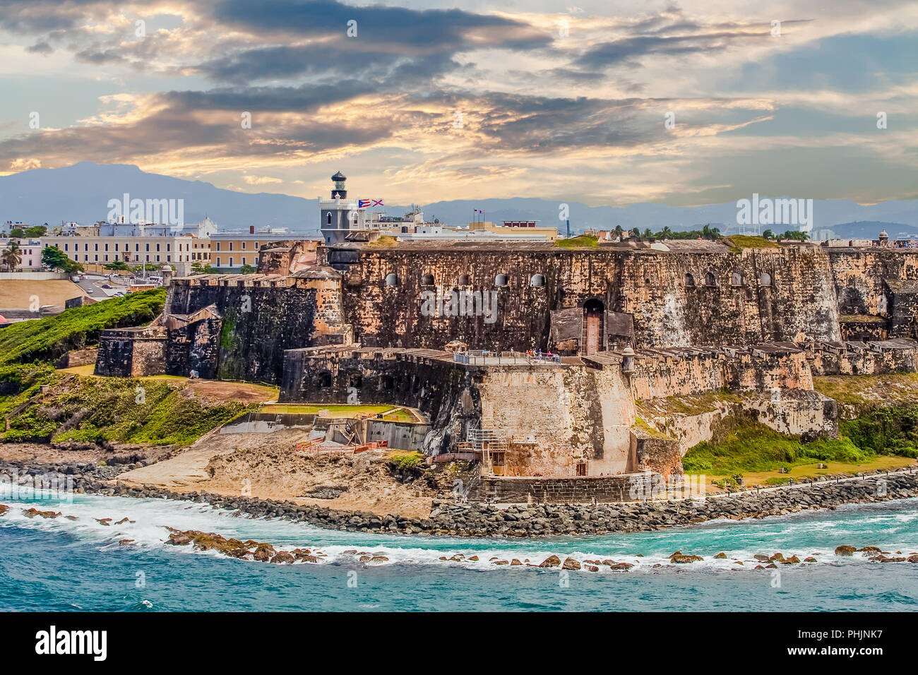 A fort on a point of land on the coast of Puerto Rico Stock Photo - Alamy