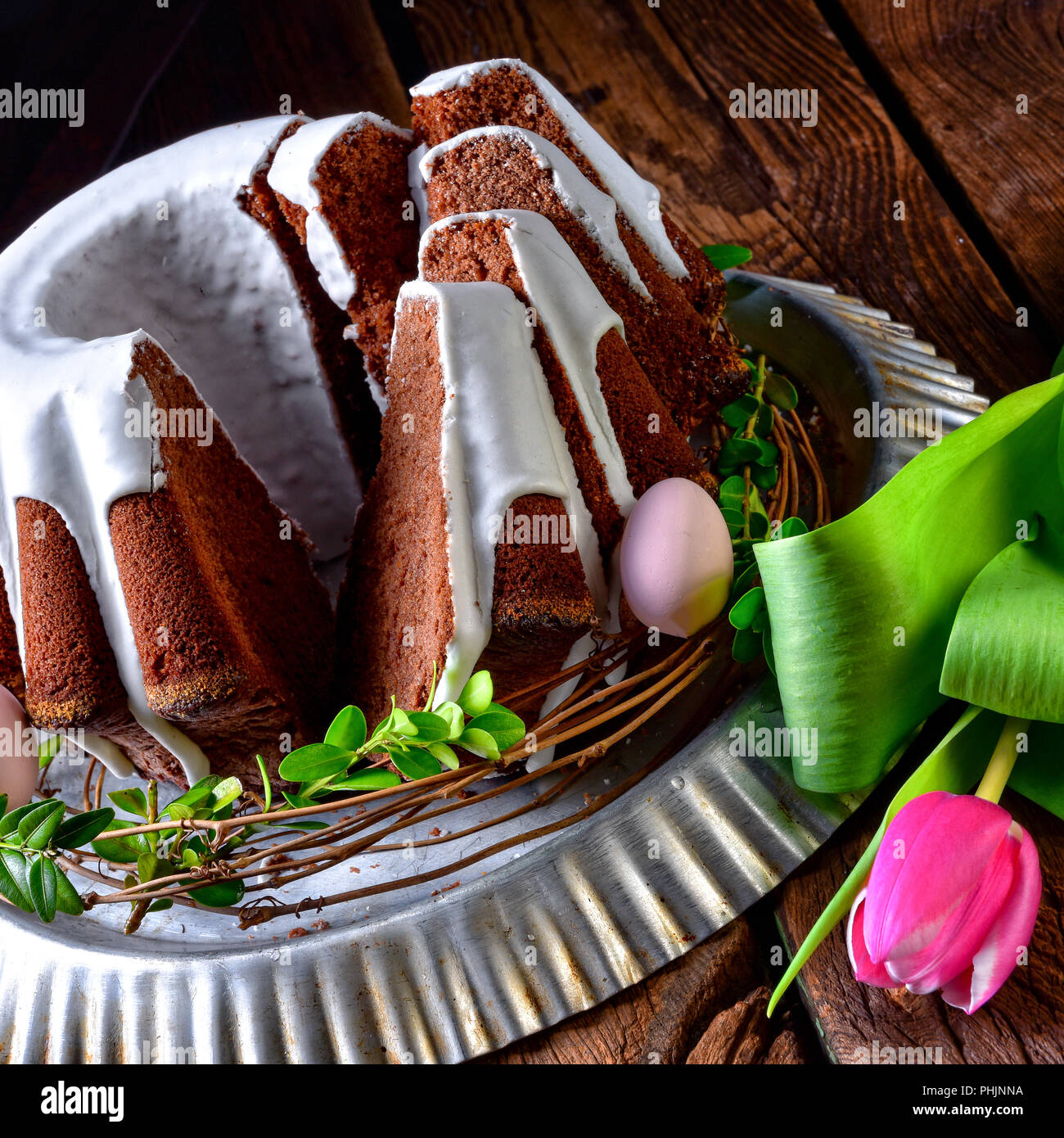 delicious chocolate spring cake Stock Photo - Alamy