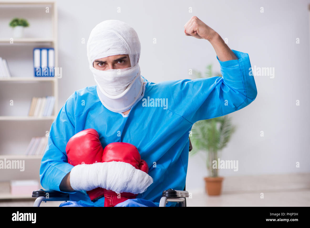 Injured boxer recovering in hospital Stock Photo - Alamy