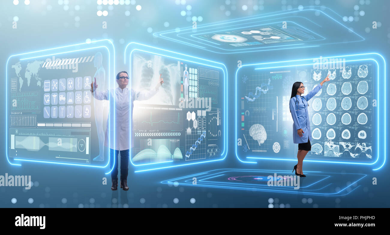 Woman hologram mhealth hi-res stock photography and images - Alamy