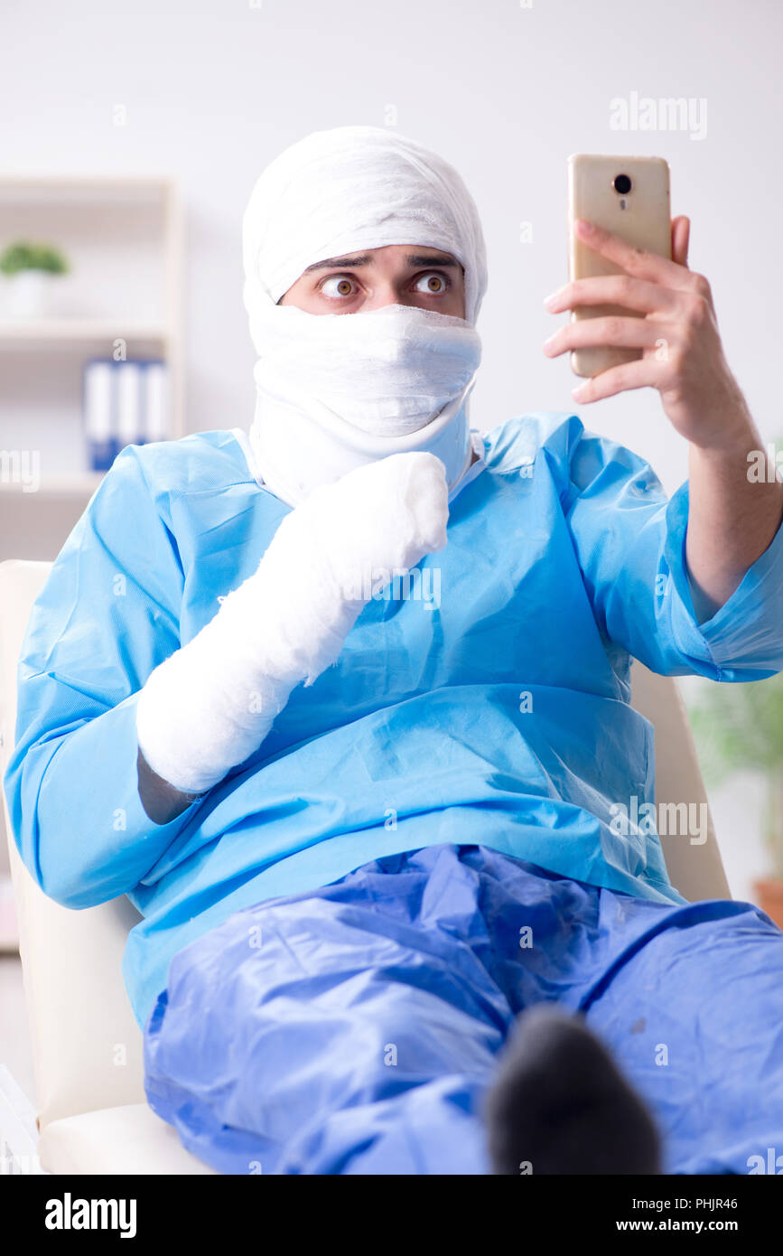 Man suffering from multiple broken bones and fractures Stock Photo - Alamy