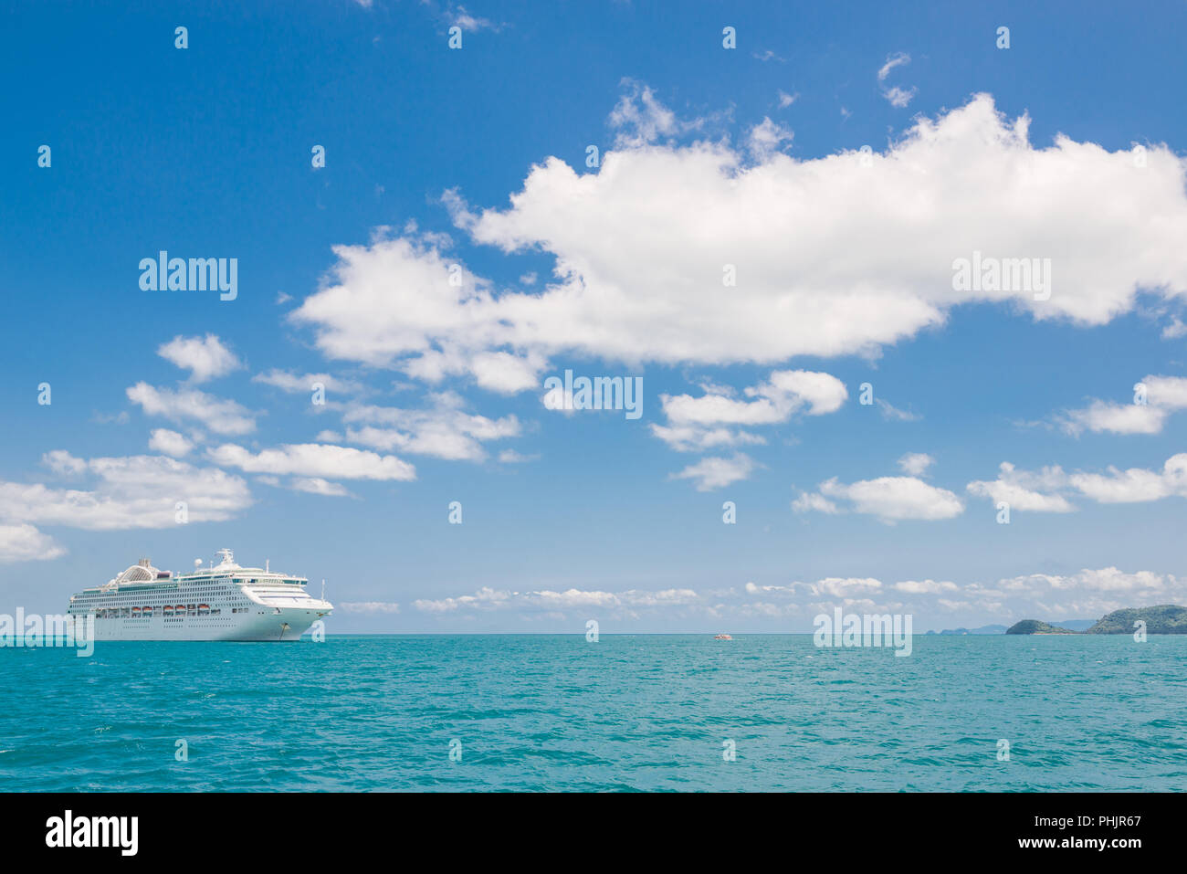 Beautiful view anchored cruise ship hi-res stock photography and images ...