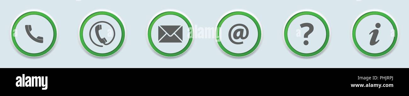 Contact Us Support Service Buttons illustration set Stock Vector Image ...