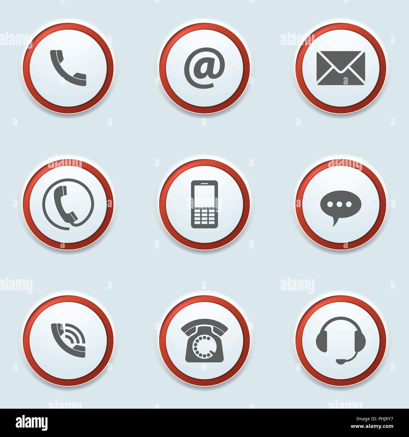 Contact Us Support Service Buttons illustration set Stock Vector Image ...