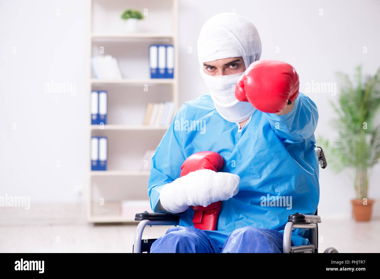 Injured boxer recovering in hospital Stock Photo - Alamy