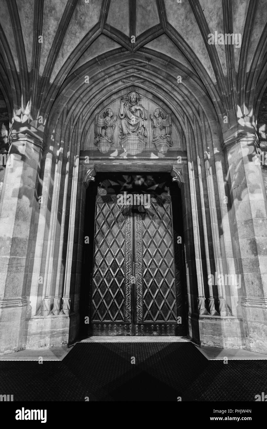 Entrance decorated Black and White Stock Photos & Images - Alamy