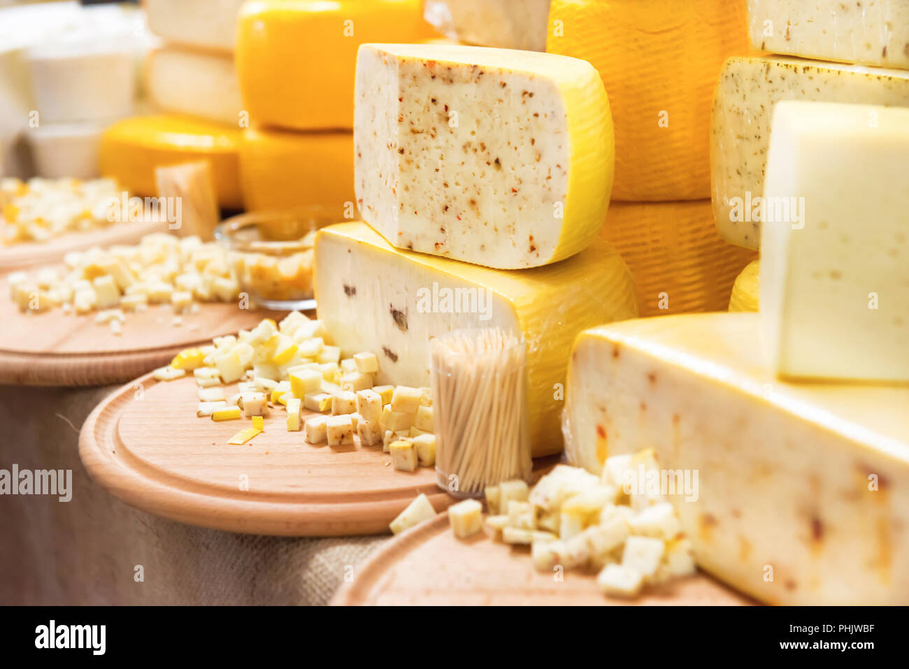 Various types of cheese Stock Photo - Alamy