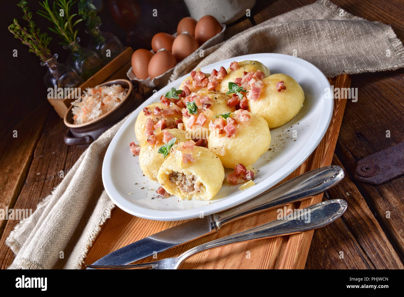 Pyzy are a type of polish dumpling Stock Photo - Alamy