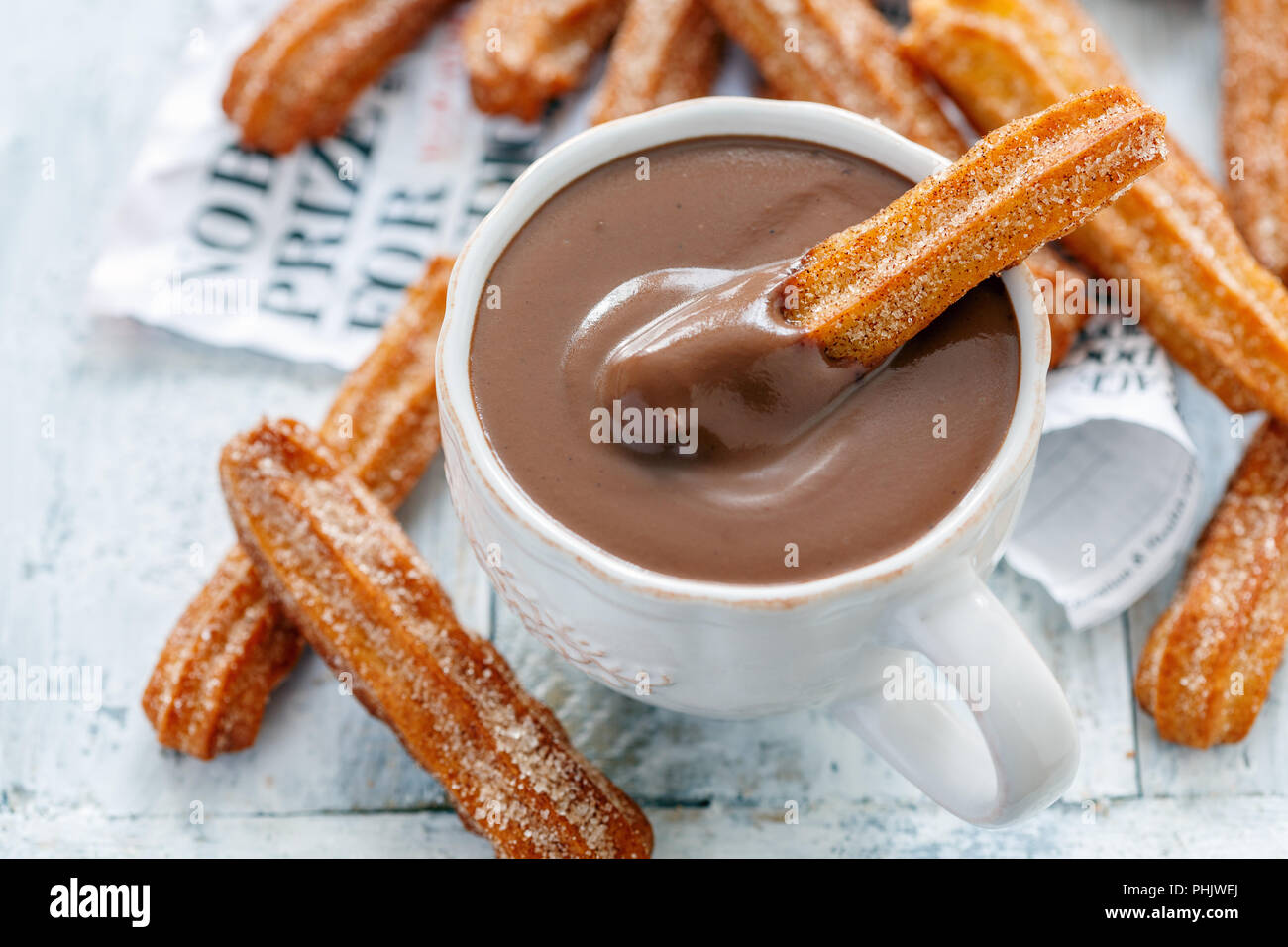 Traditional Spanish dessert churros Stock Photo - Alamy
