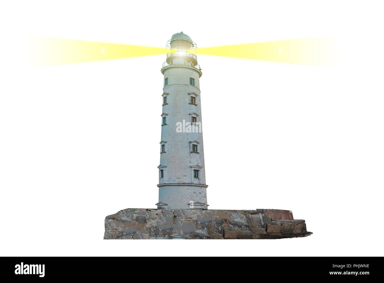 Lighthouse on coast night Cut Out Stock Images & Pictures - Alamy