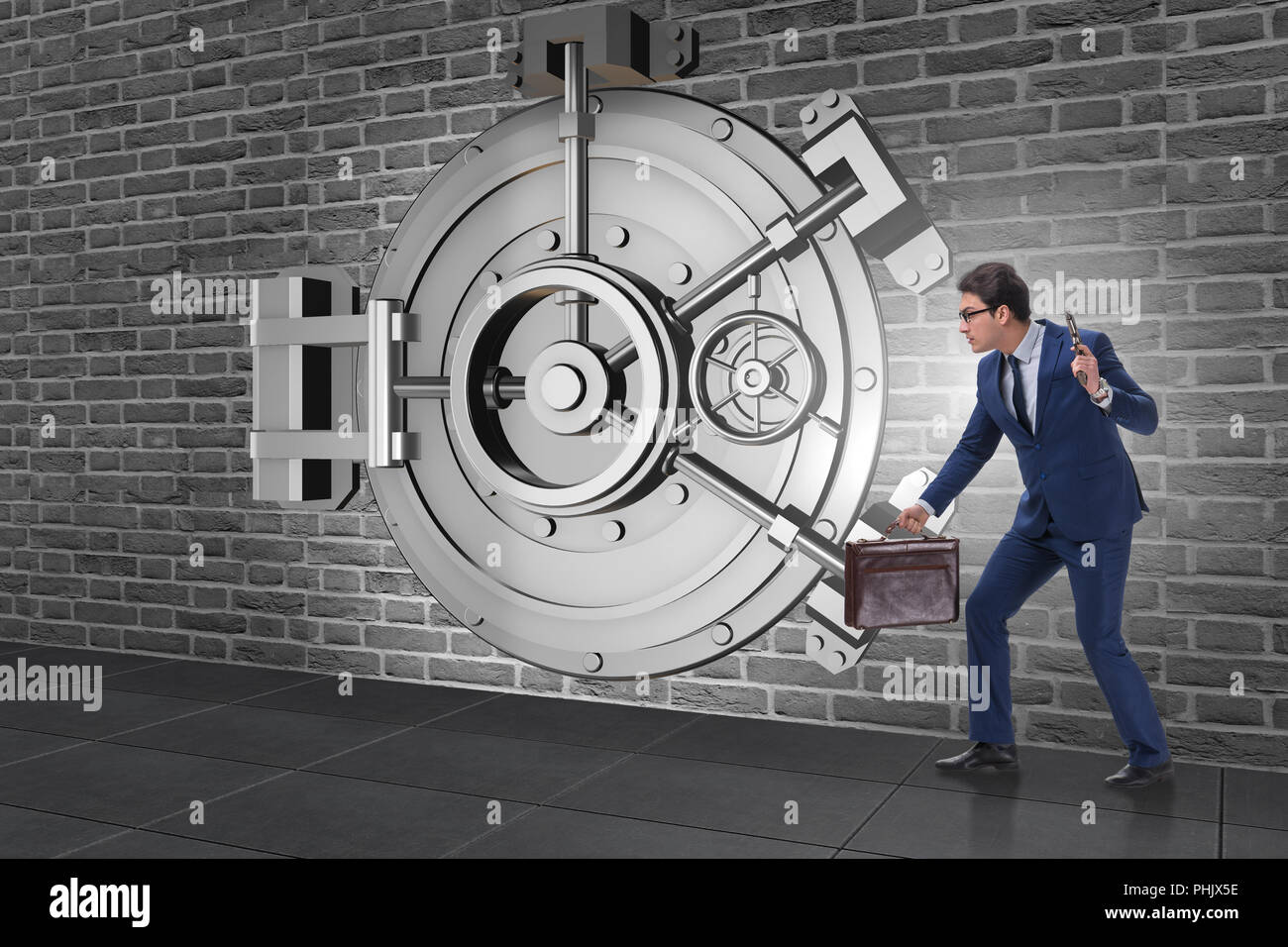 Thief stealing money from safe hi-res stock photography and images - Alamy