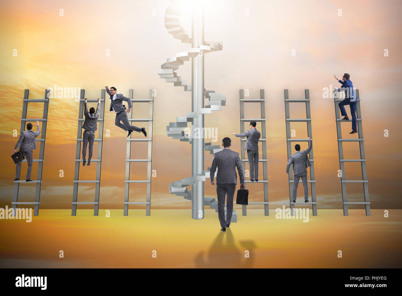 Competition concept with businessman beating competitors Stock Photo ...