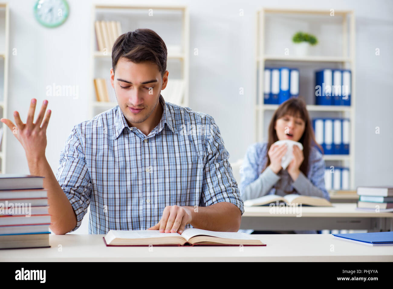 Students sitting and studying in classroom college Stock Photo - Alamy