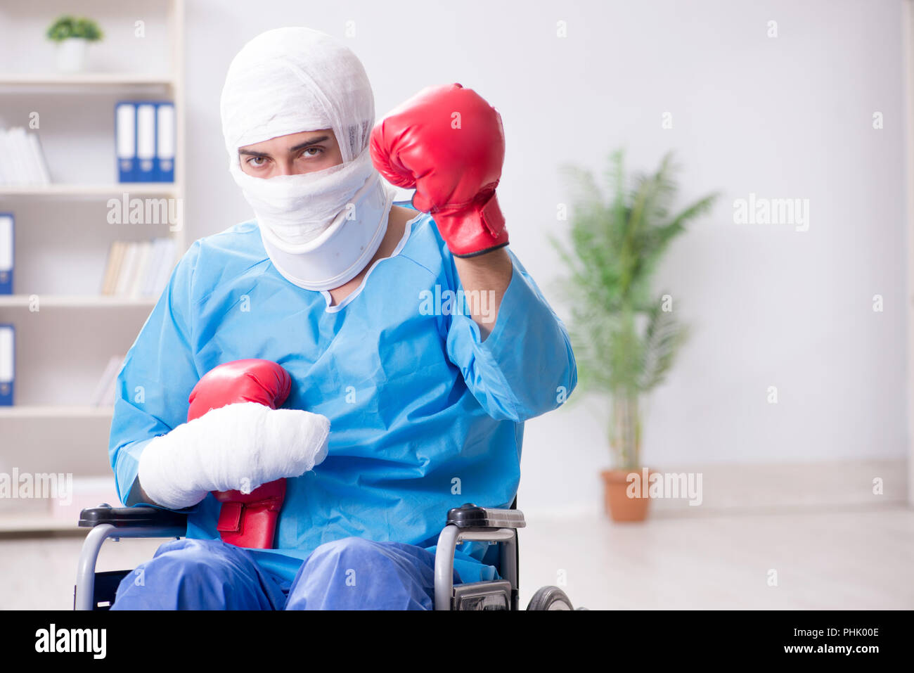 Injured boxer recovering in hospital Stock Photo - Alamy