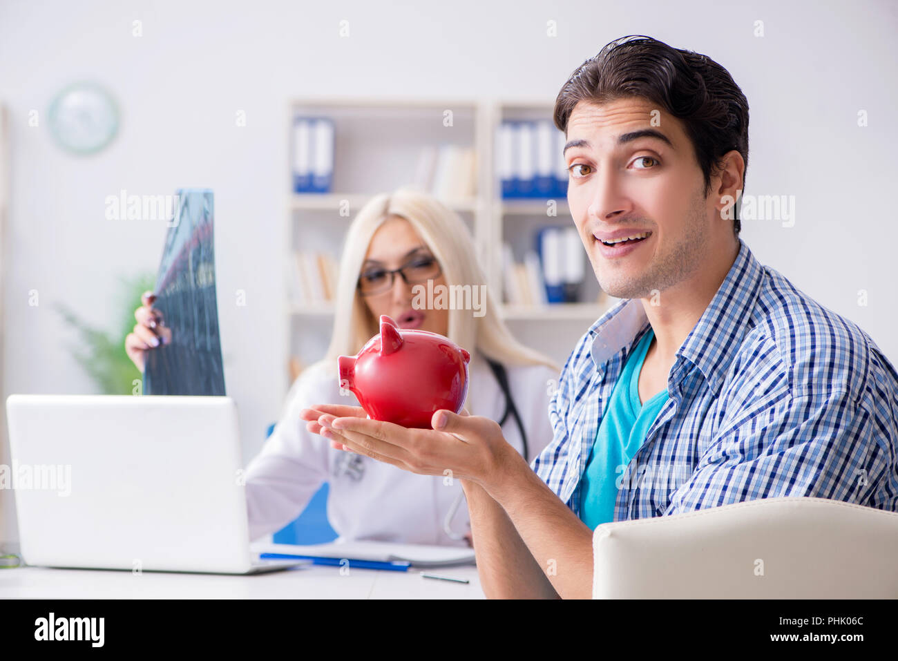 Male patient angry at expensive healthcare bill Stock Photo - Alamy