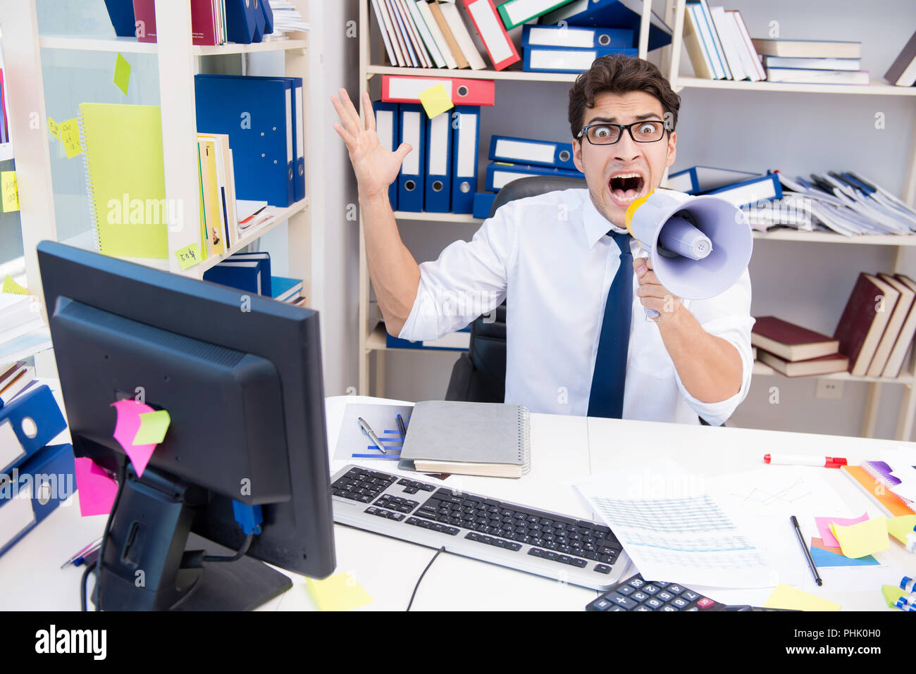 Busy frustrated businessman angry in the office Stock Photo - Alamy