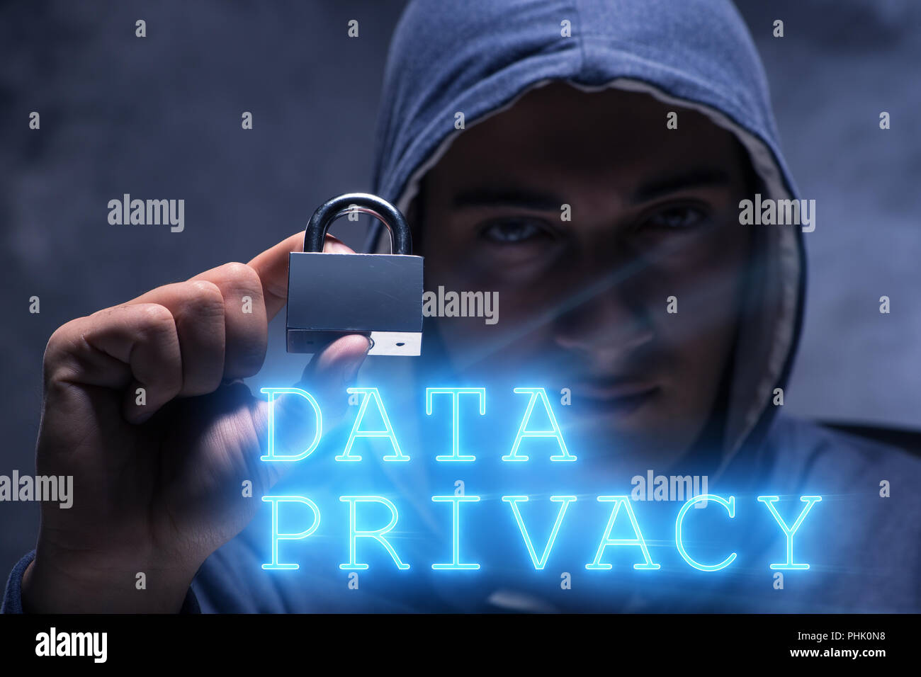 Data privacy concept with hacker stealing personal information Stock ...