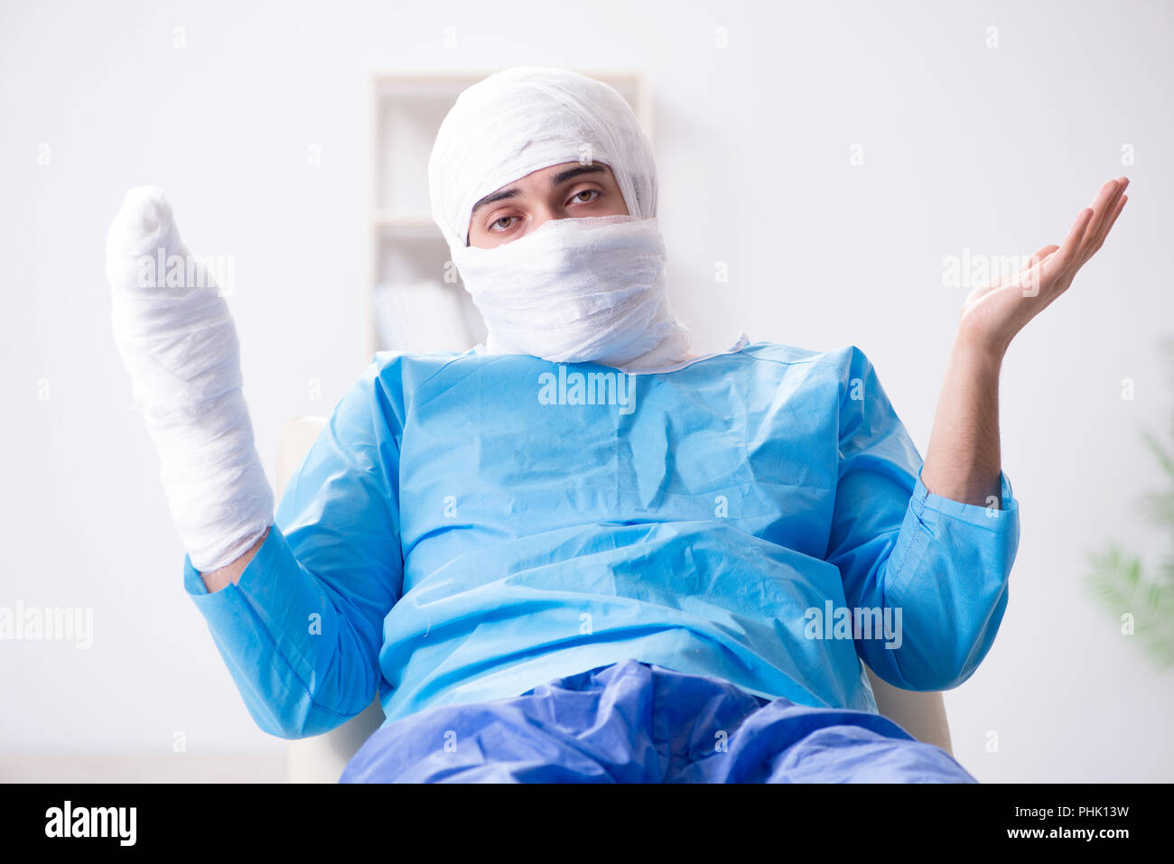 Man suffering from multiple broken bones and fractures Stock Photo - Alamy