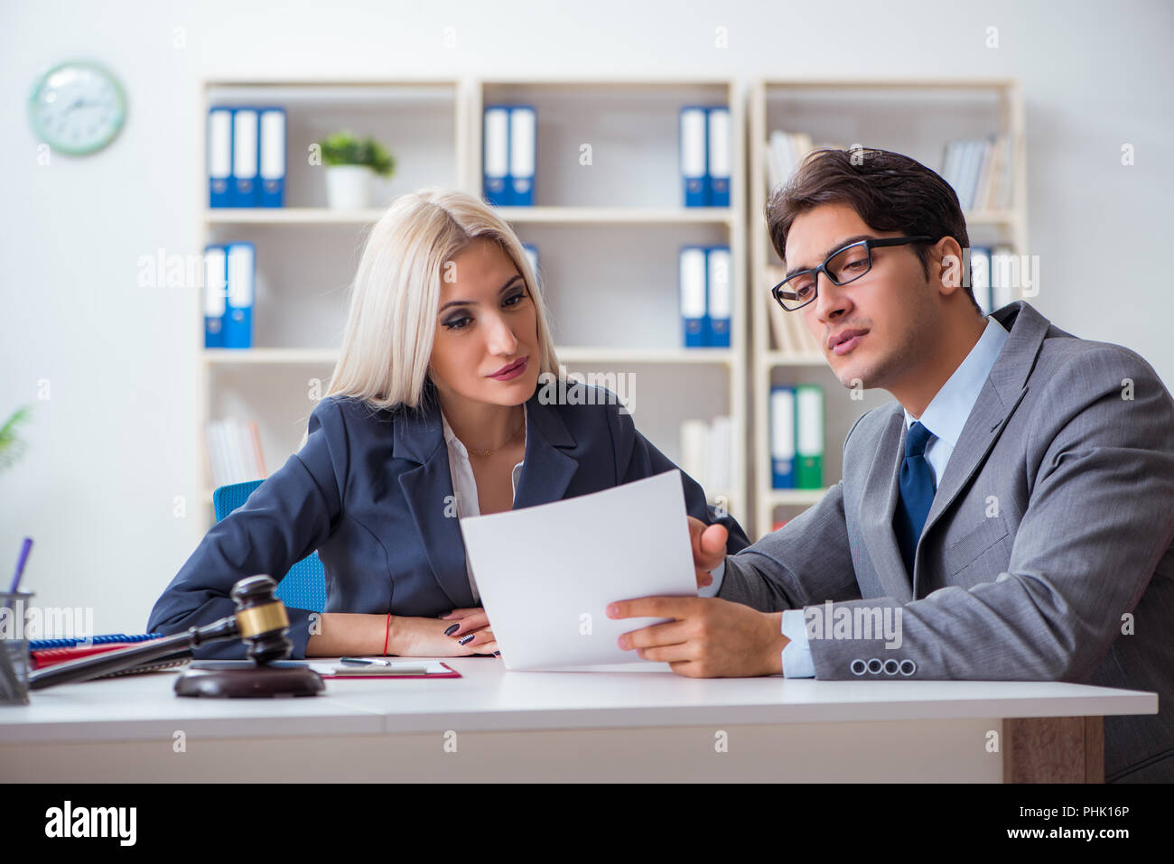 Judge explaining document client hi-res stock photography and images ...