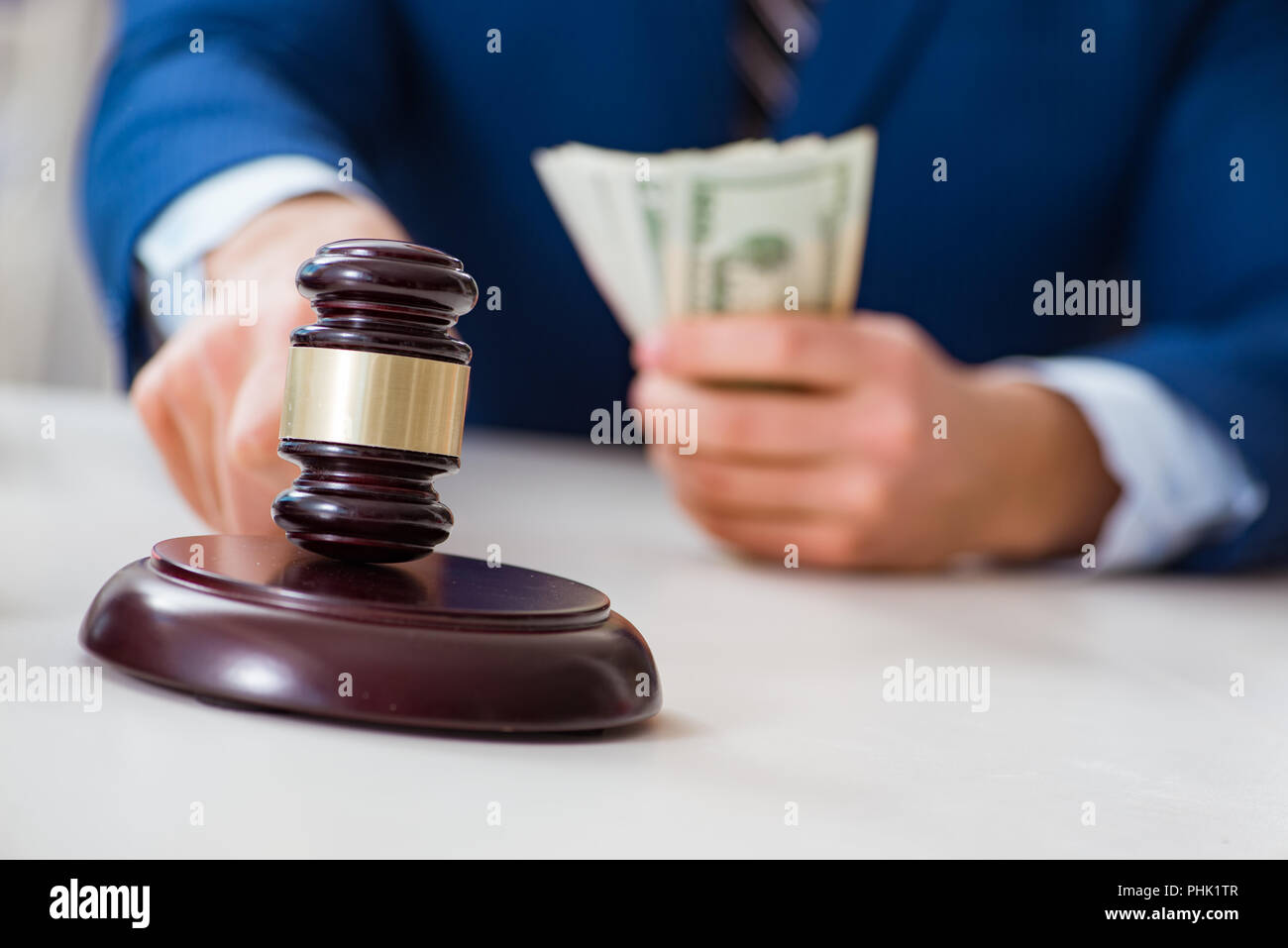 Lawyer receiving money as bribe Stock Photo - Alamy