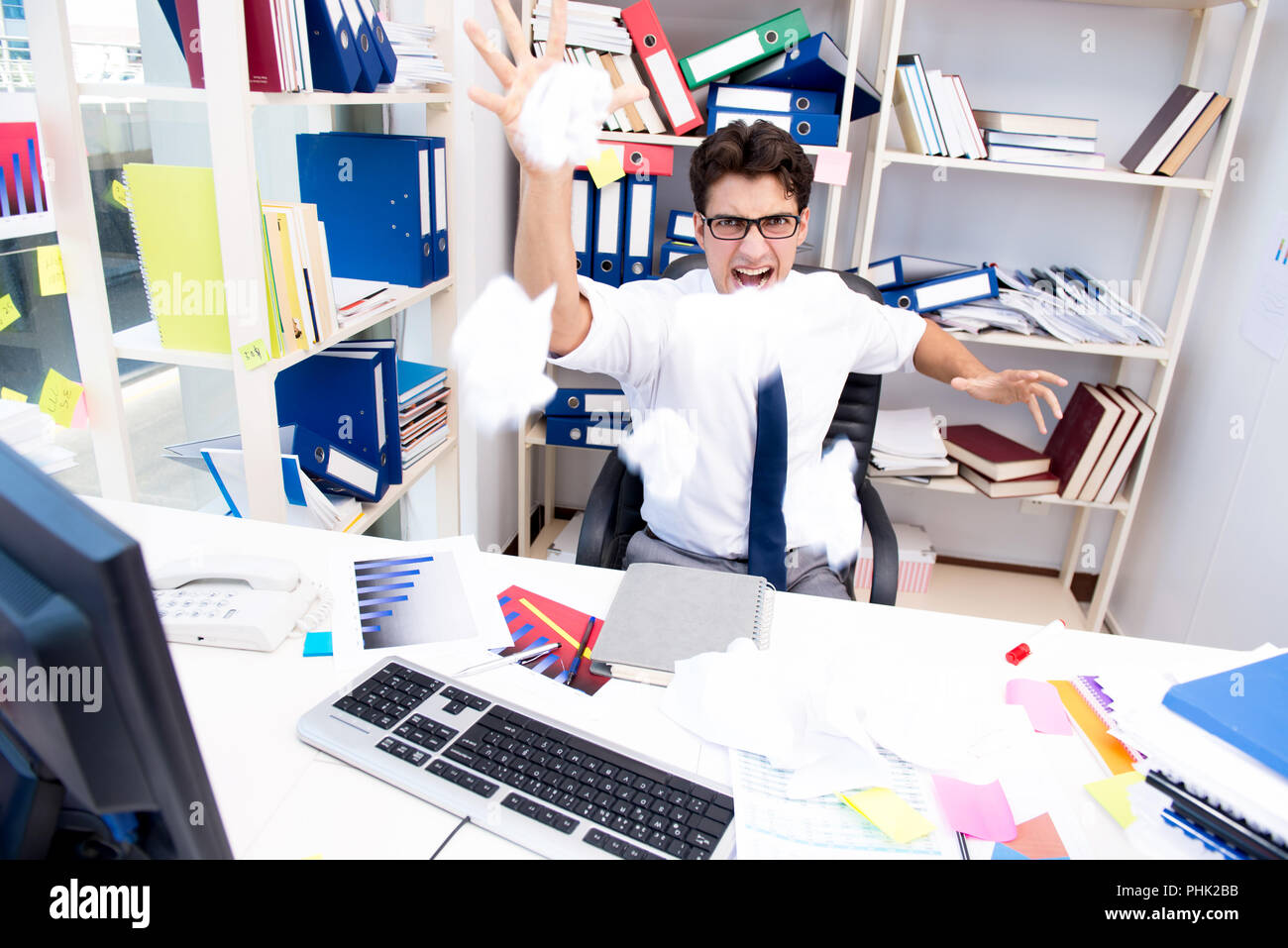 Angry and scary businessman in the office Stock Photo - Alamy