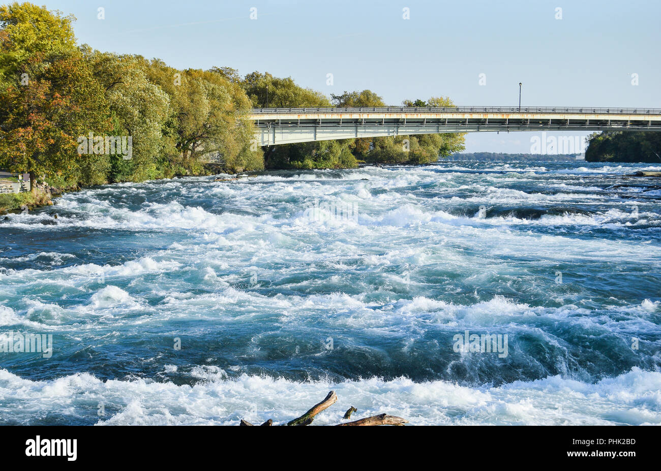 Bridge across the Niagara River no people and no falls Stock Photo - Alamy
