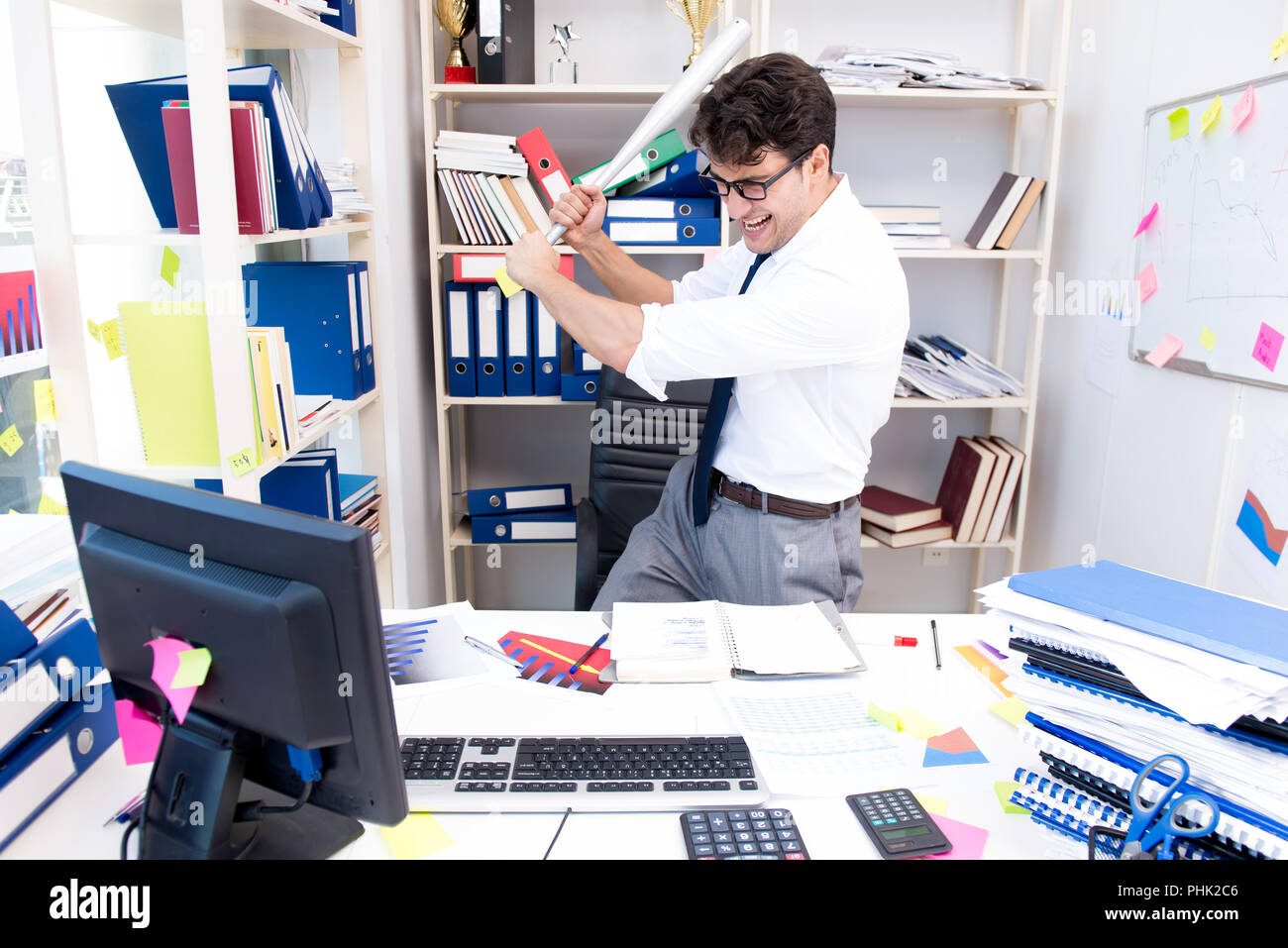 Busy frustrated businessman angry in the office Stock Photo - Alamy