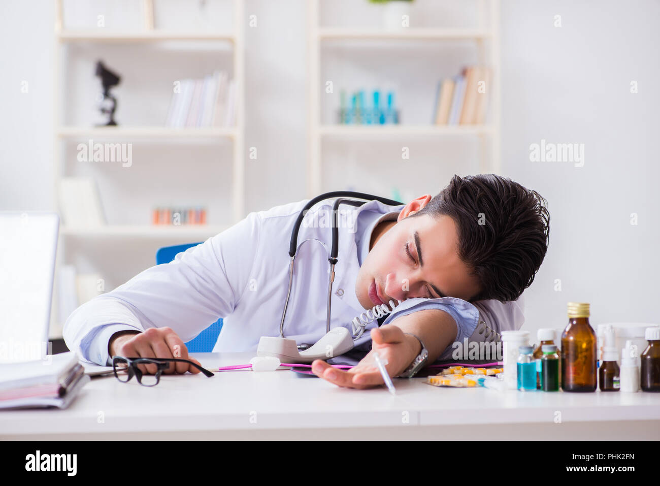 Doctor drug addict in the hospital Stock Photo - Alamy