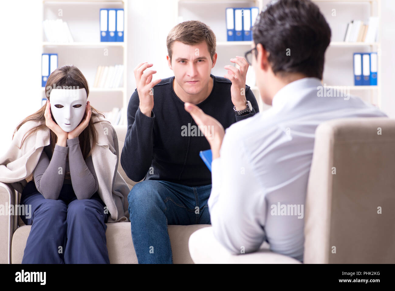 Family visiting psychologist for family problem Stock Photo - Alamy