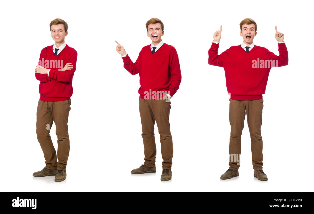 Student isolated on white Stock Photo - Alamy