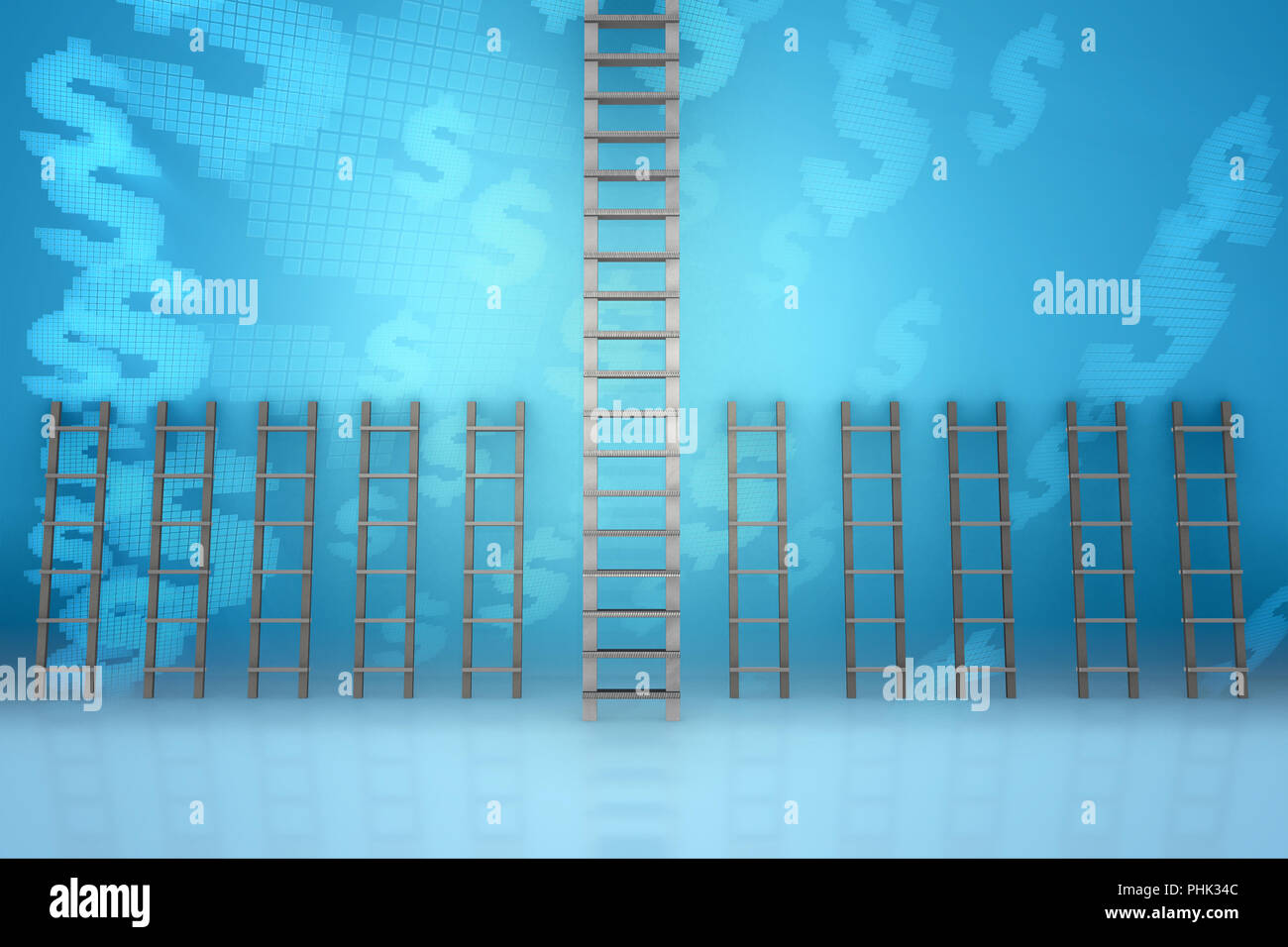 Different ladders in career progression concept Stock Photo - Alamy