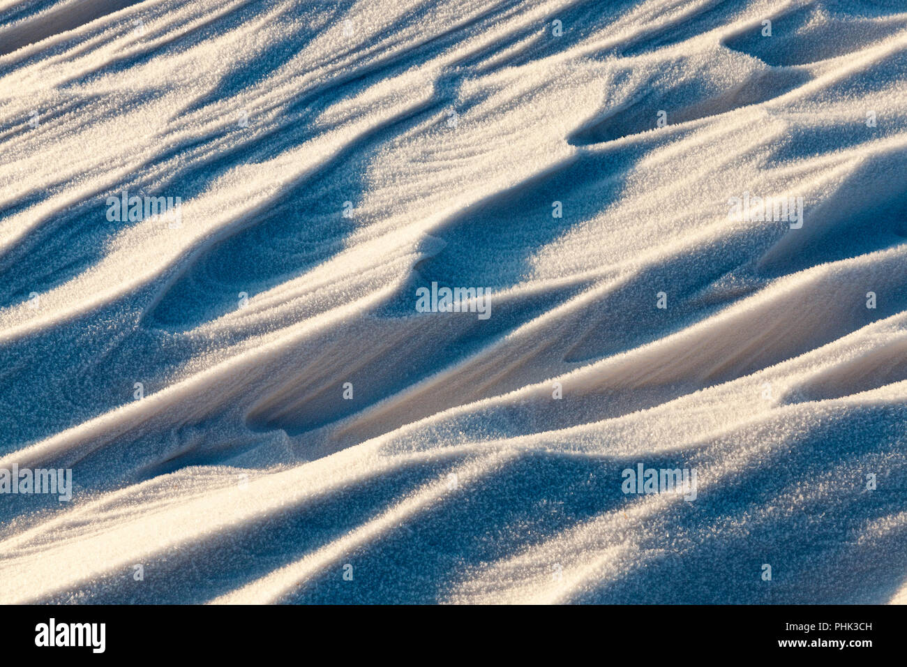 interesting and unusual snow surface with large waves and protrusions ...
