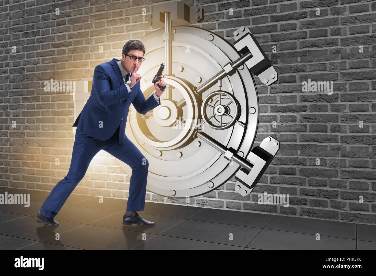 Thief stealing money from safe hi-res stock photography and images - Alamy