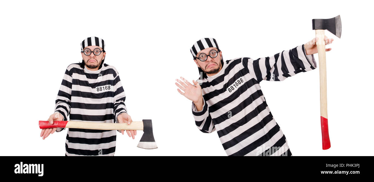 Prison inmate isolated on the white background Stock Photo - Alamy