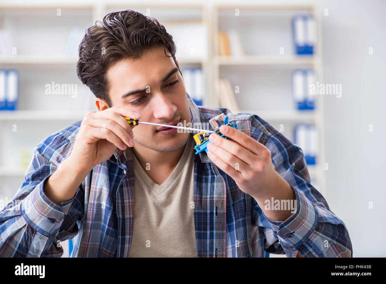 Computer hardware repair and fixing concept by experienced techn Stock ...