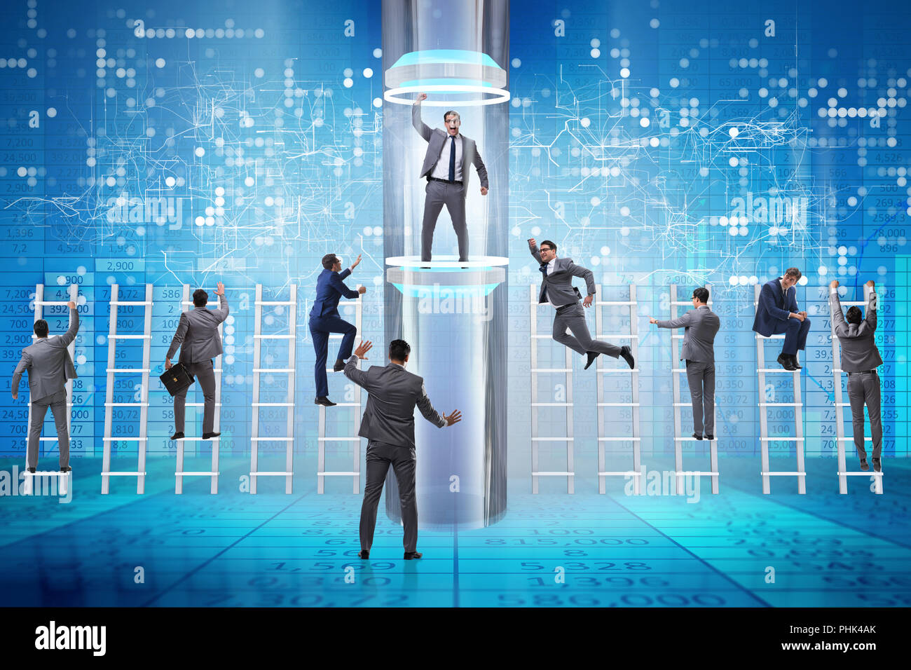 Businessmen in accelerated and fast promotion concept Stock Photo - Alamy