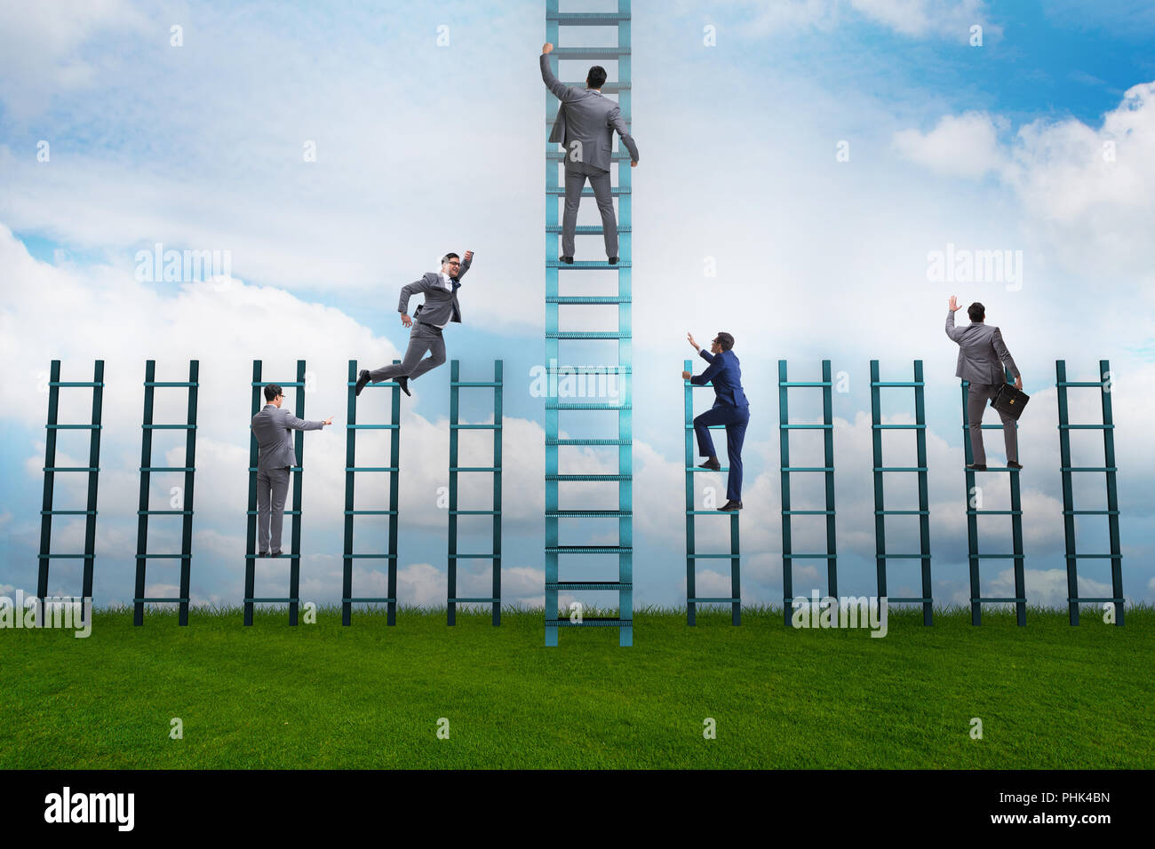 Competition concept with businessman beating competitors Stock Photo ...