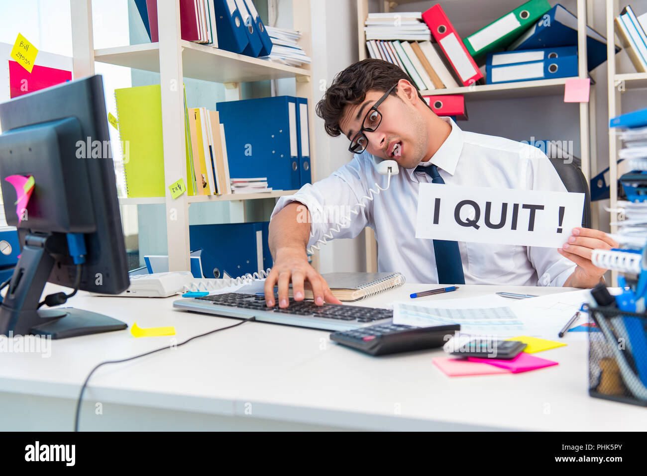 Busy frustrated businessman angry in the office Stock Photo - Alamy