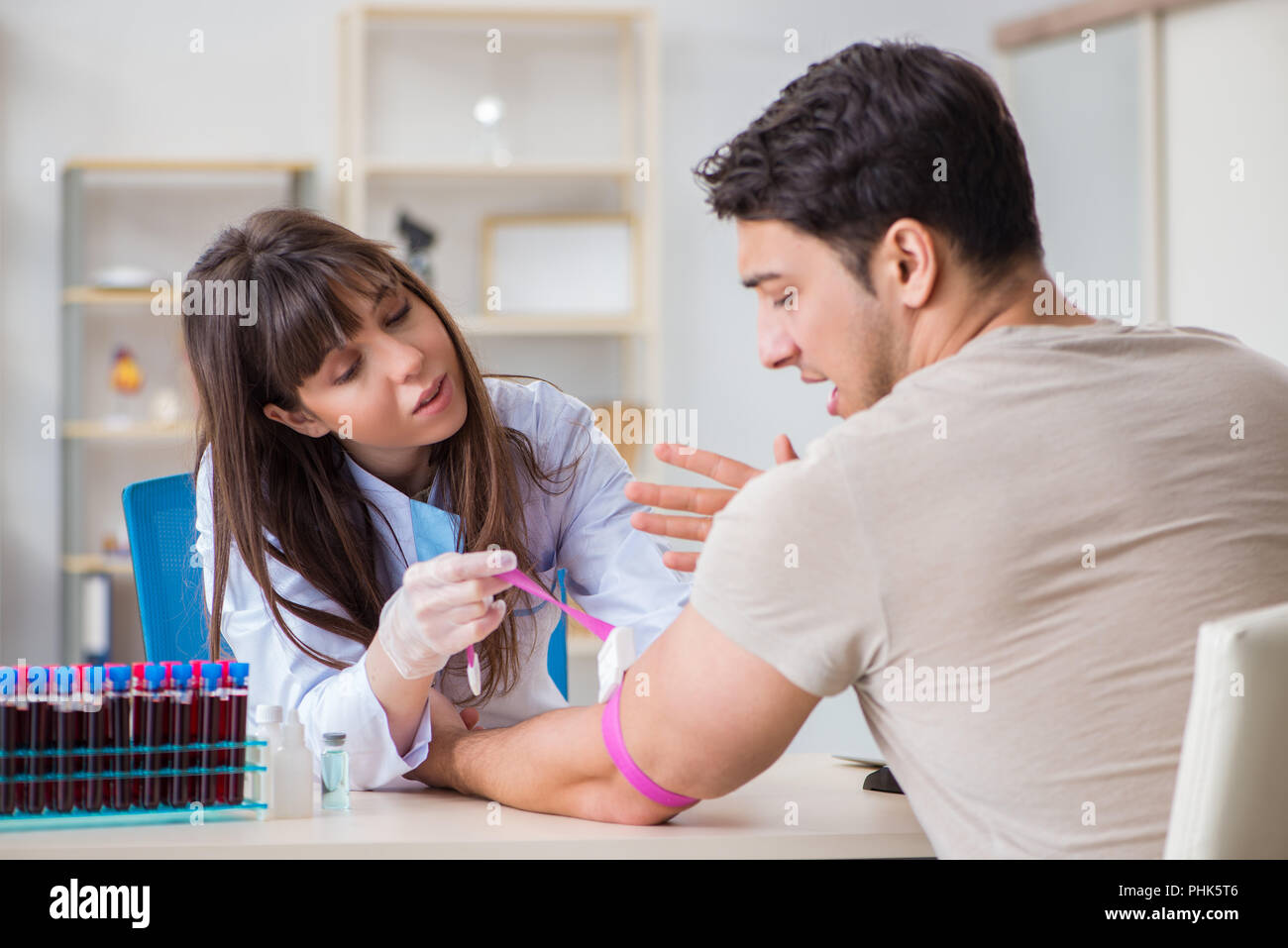 Patient during blood test sampling procedure taken for analysis Stock ...