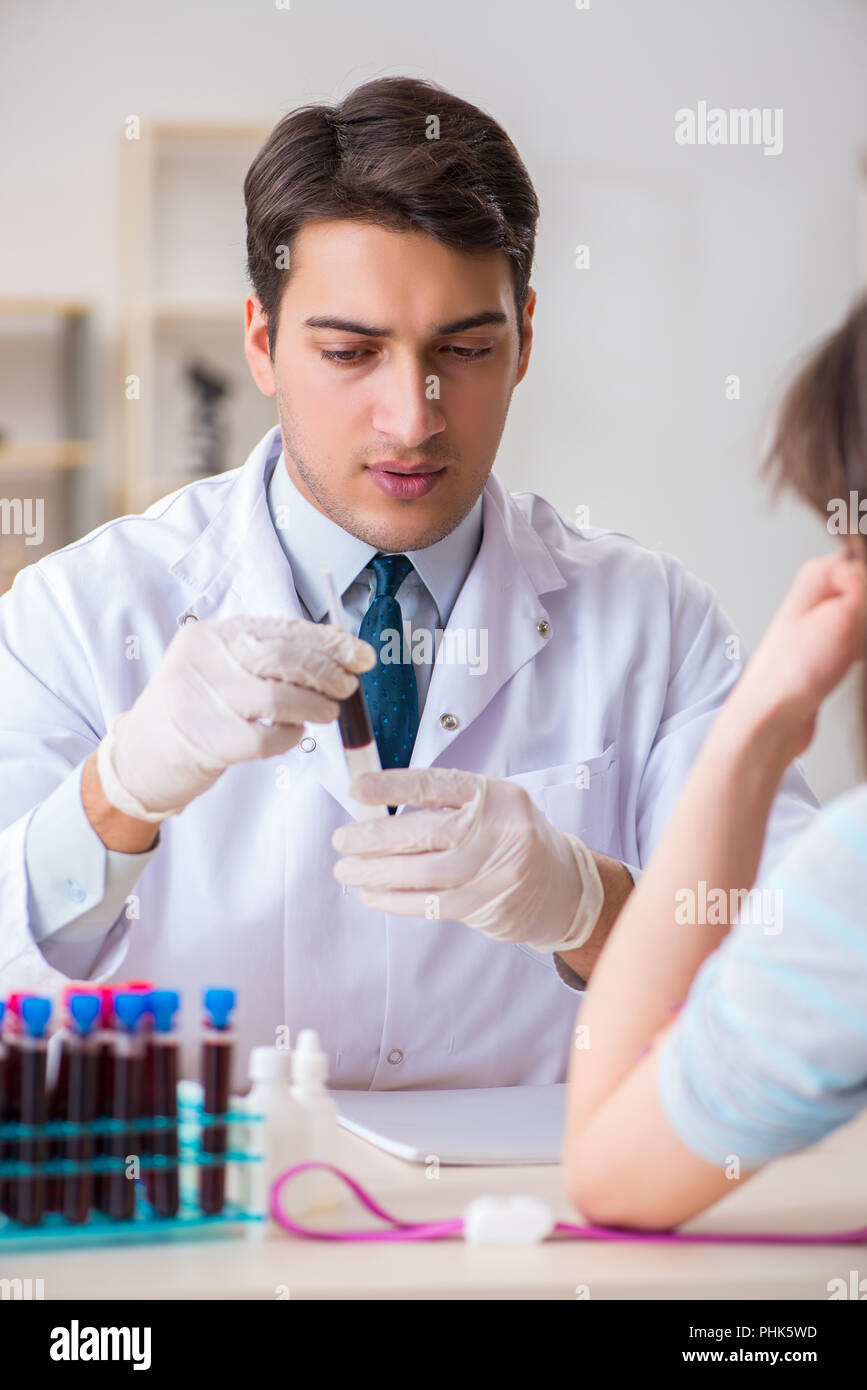 Patient during blood test sampling procedure taken for analysis Stock ...
