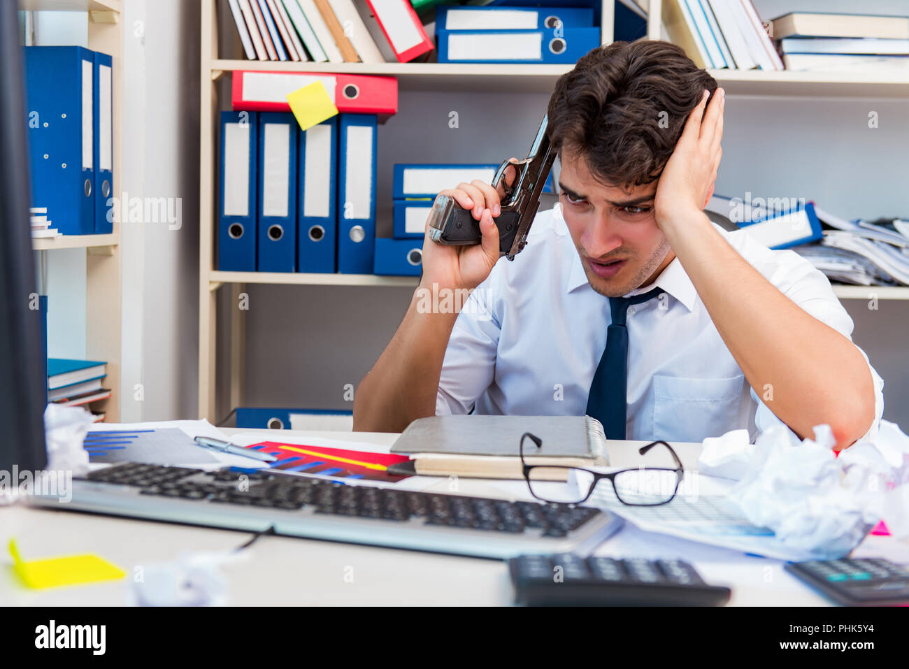 Busy frustrated businessman angry in the office Stock Photo - Alamy