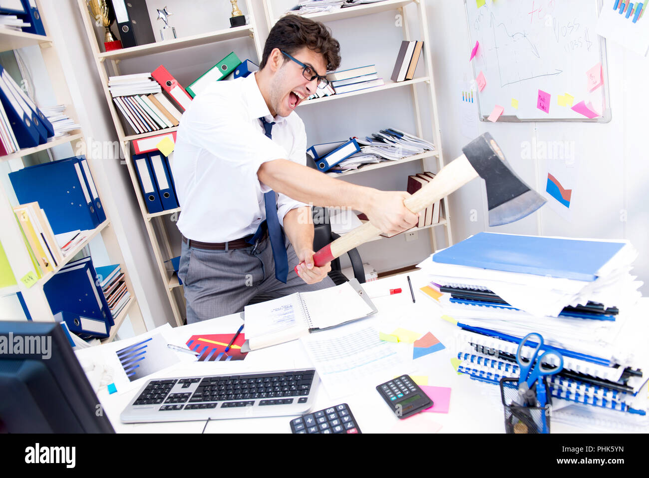 Busy frustrated businessman angry in the office Stock Photo - Alamy