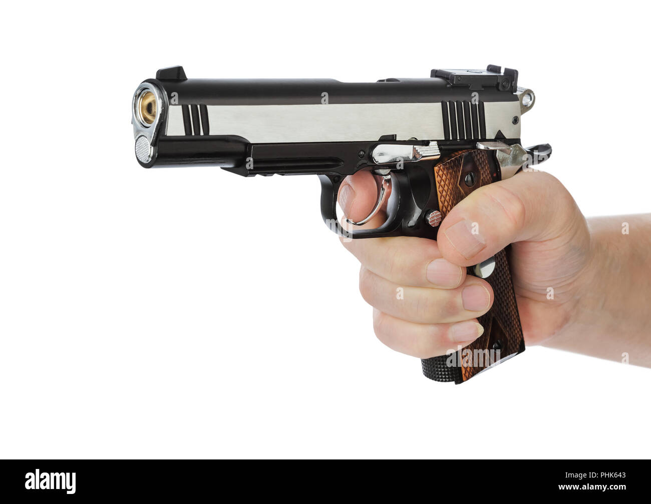 Hand with pistol Stock Photo - Alamy