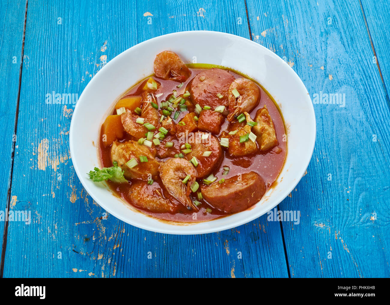 Chicken Shrimp Sausage Gumbo Stock Photo - Alamy