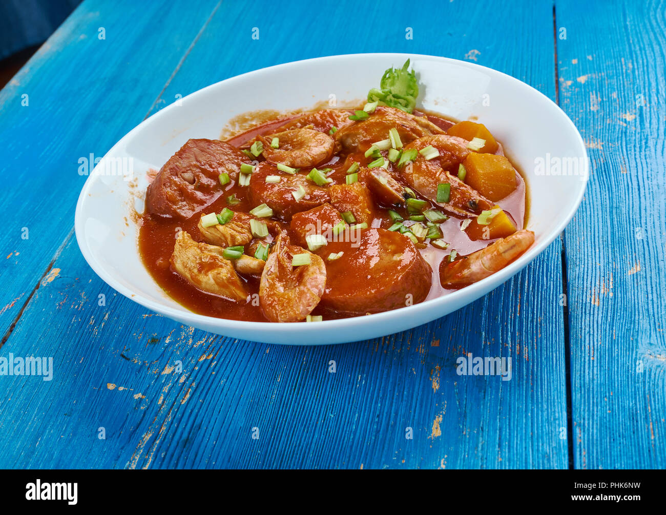 Chicken Shrimp Sausage Gumbo Stock Photo - Alamy
