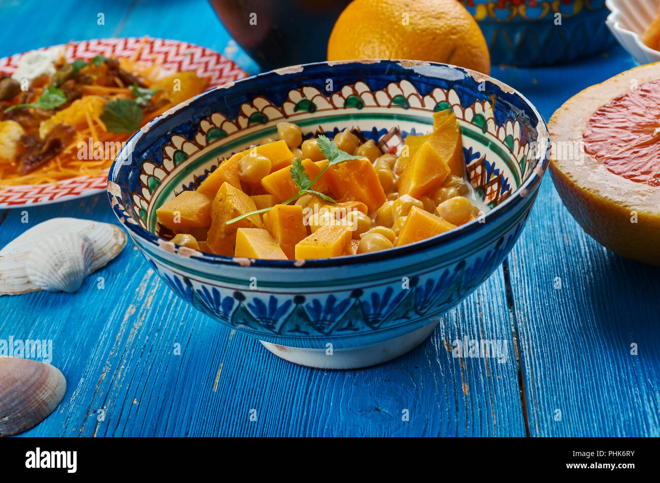 Moroccan Chickpea Squash Tagine Stock Photo - Alamy