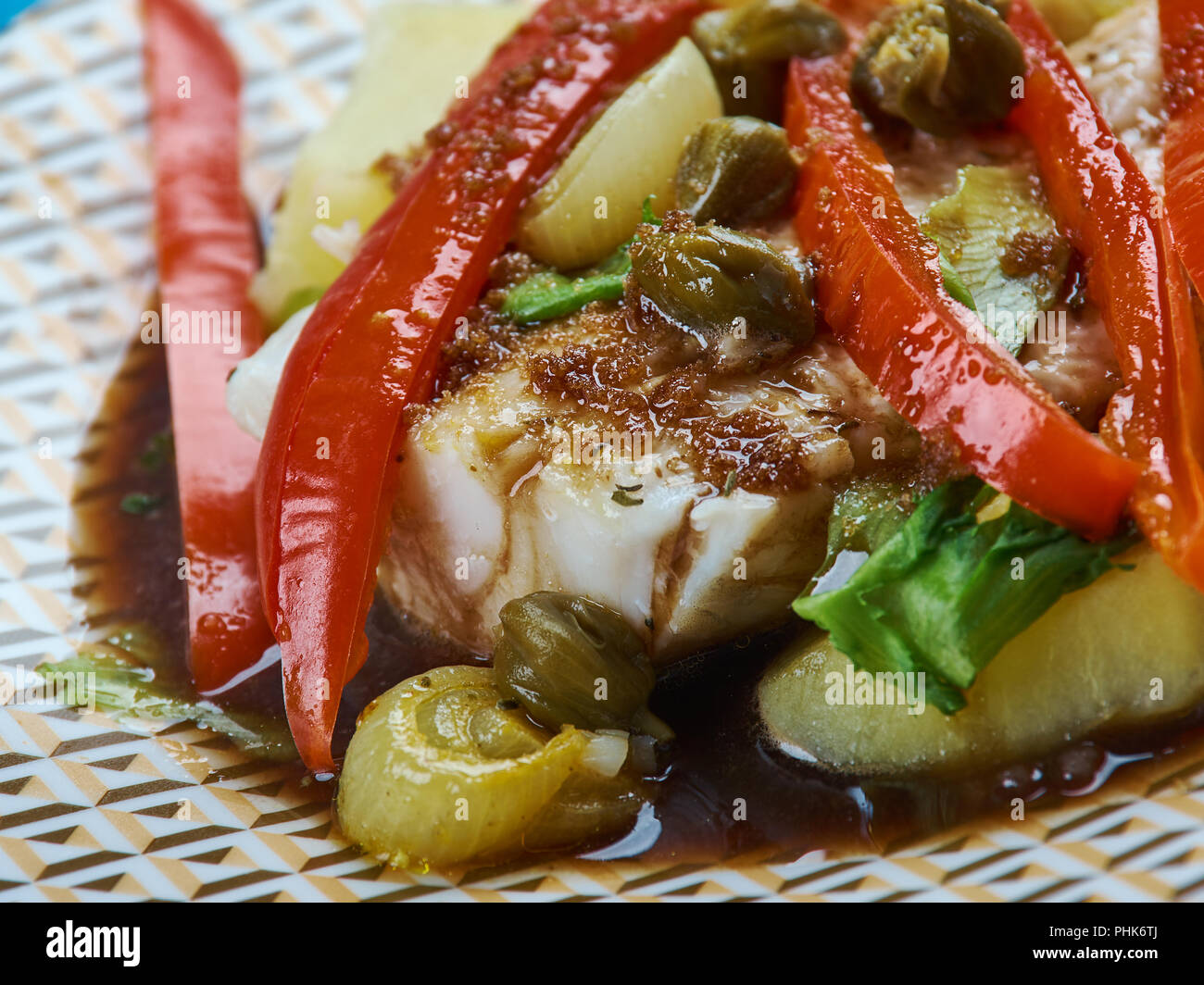 Balsamic Baked Cod Stock Photo - Alamy