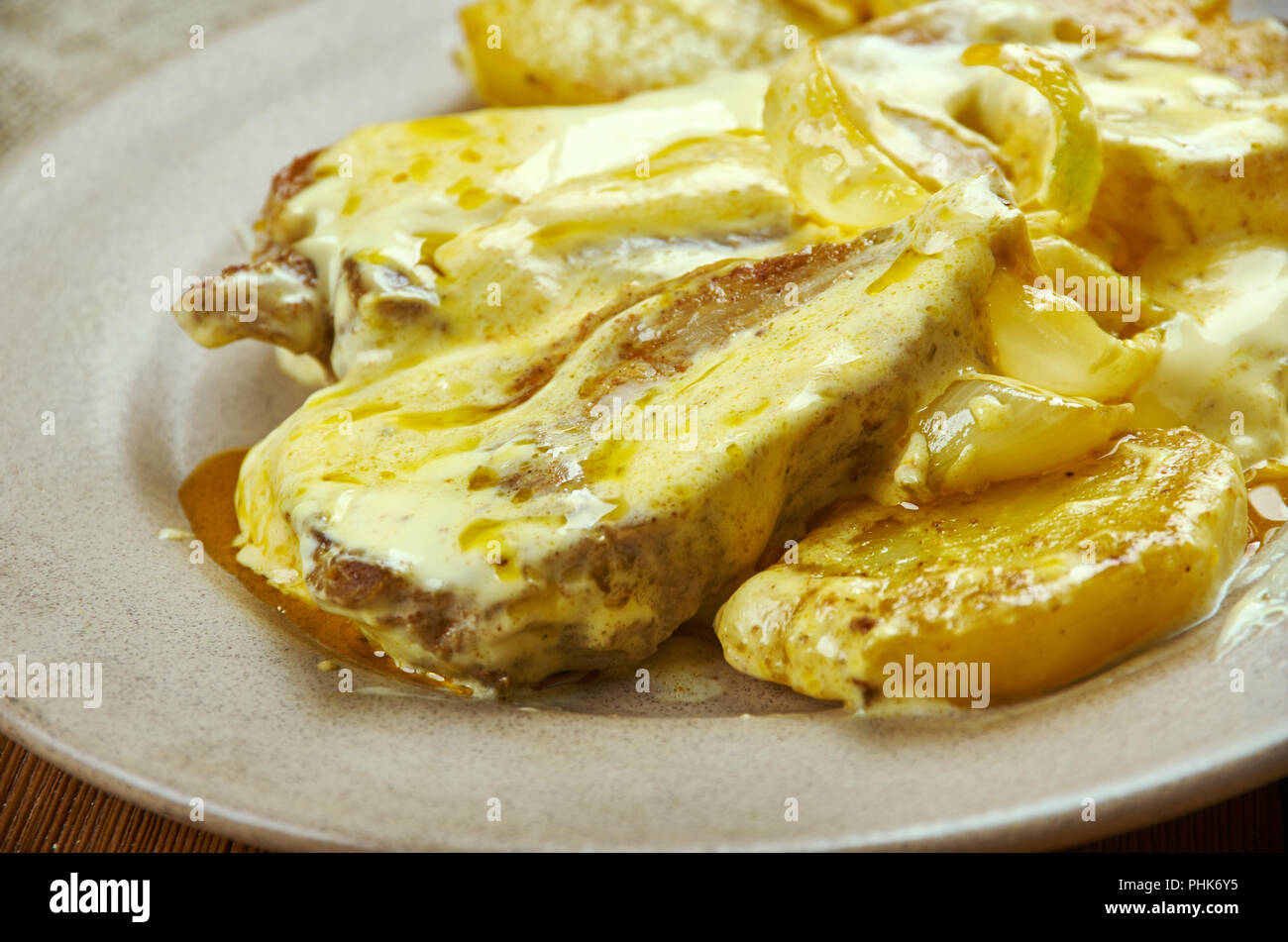 Slow Cooker Dijon Pork Chops Stock Photo - Alamy